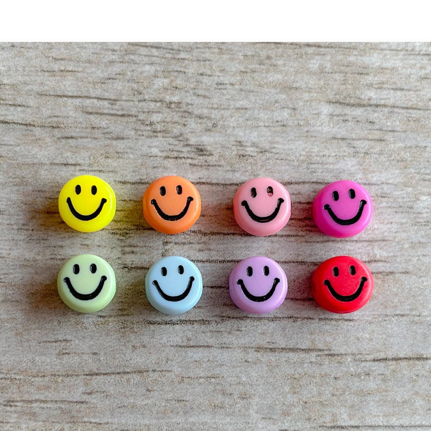 50-200pcs, FREE GIFT Smiley Face Bead Mix, Smiley Face Craft, Colored ...