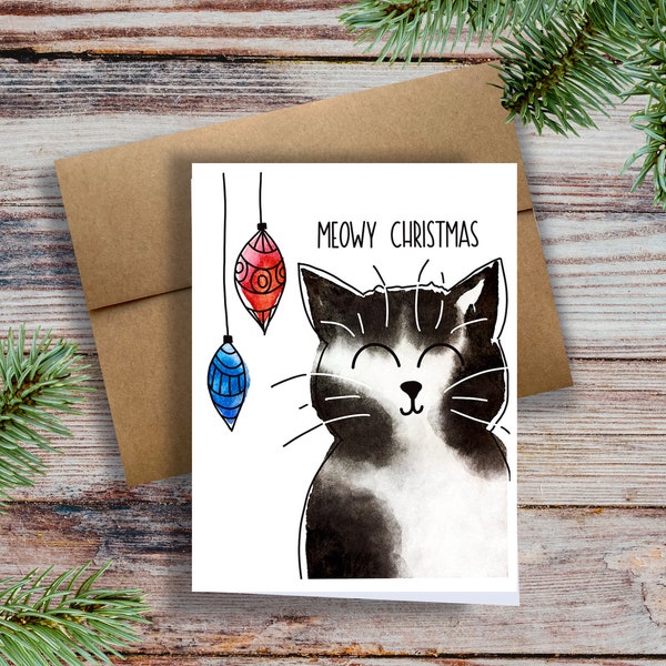 Cat Christmas Cards - Etsy