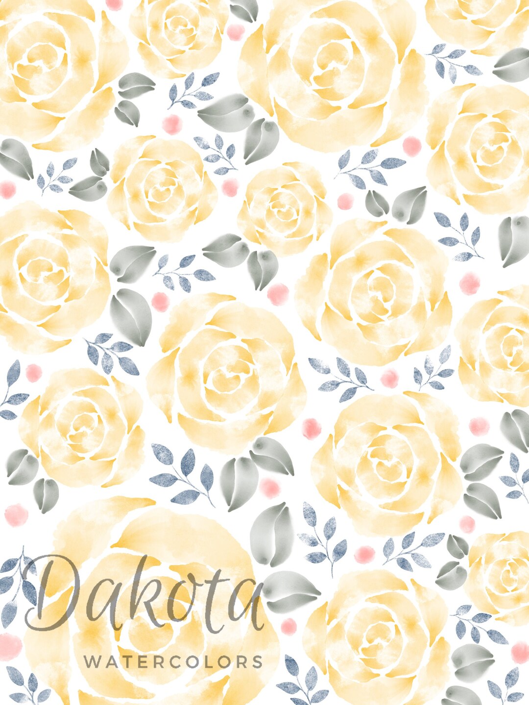 Pastel Yellow Watercolor Roses Background | Flowers Wallpaper | Floral ...