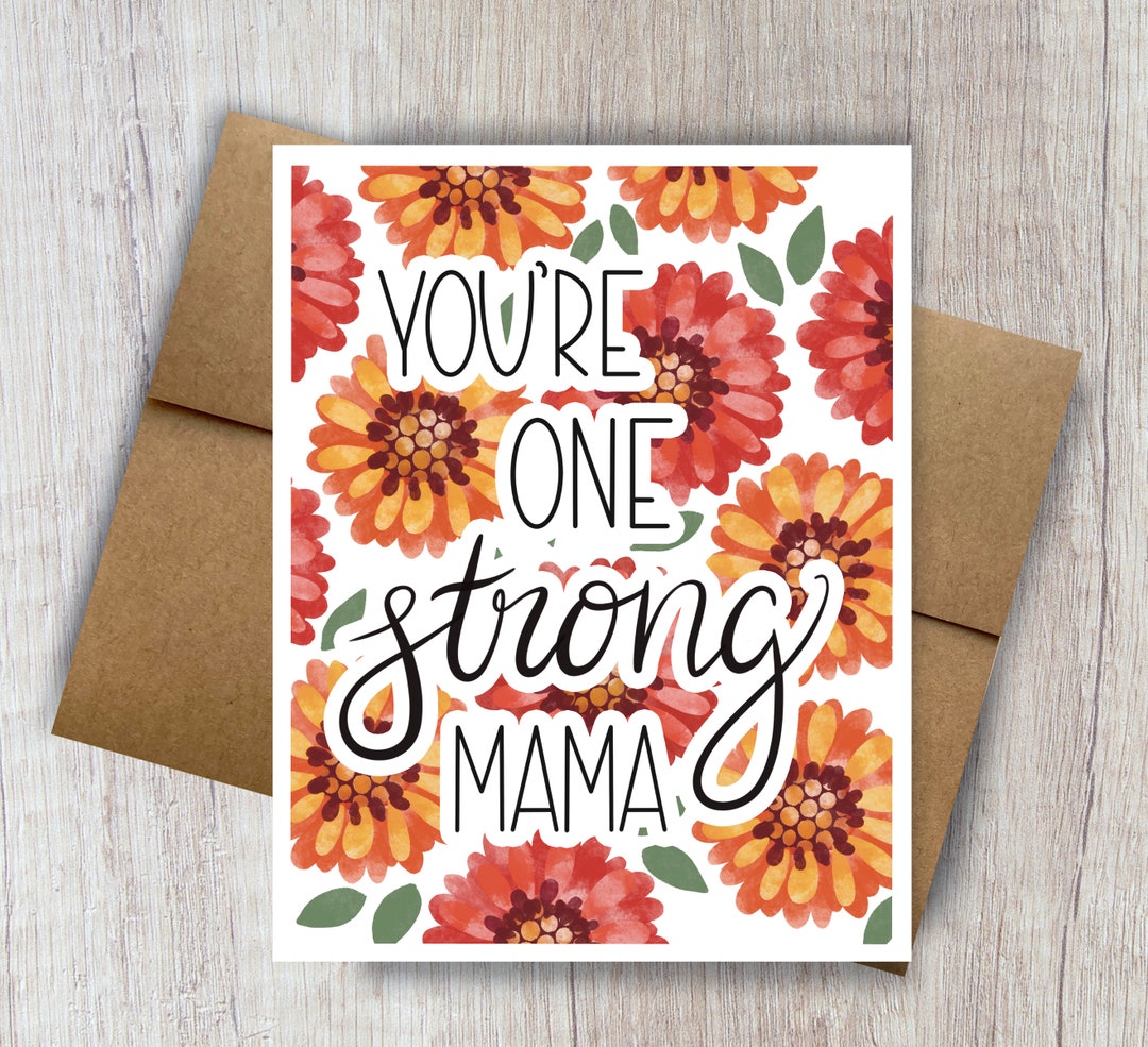 Strong Mama Card New Mother Congrats Mothers Day Thank You Mom Birthday ...