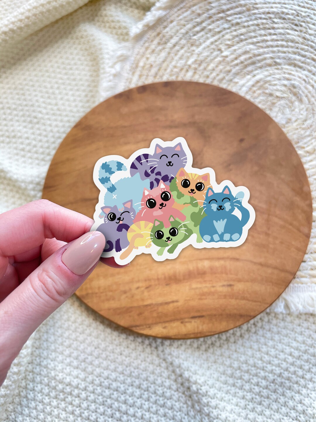 Rainbow Pride Cat Sticker Pile of Cats Cat Lover Sticker Pride Stickers ...