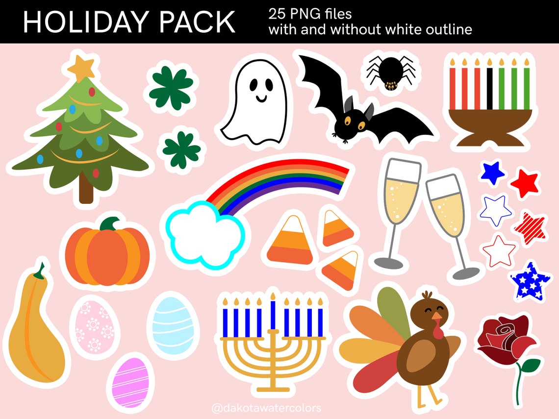 Holiday Clipart Pack Clip Art Set Png Calendar Clip Art - Etsy