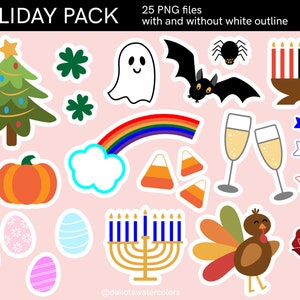 Holiday Clipart Pack Clip Art Set Png Calendar Clip Art Digital ...