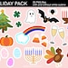 Holiday Clipart Pack Clip Art Set Png Calendar Clip Art Digital ...