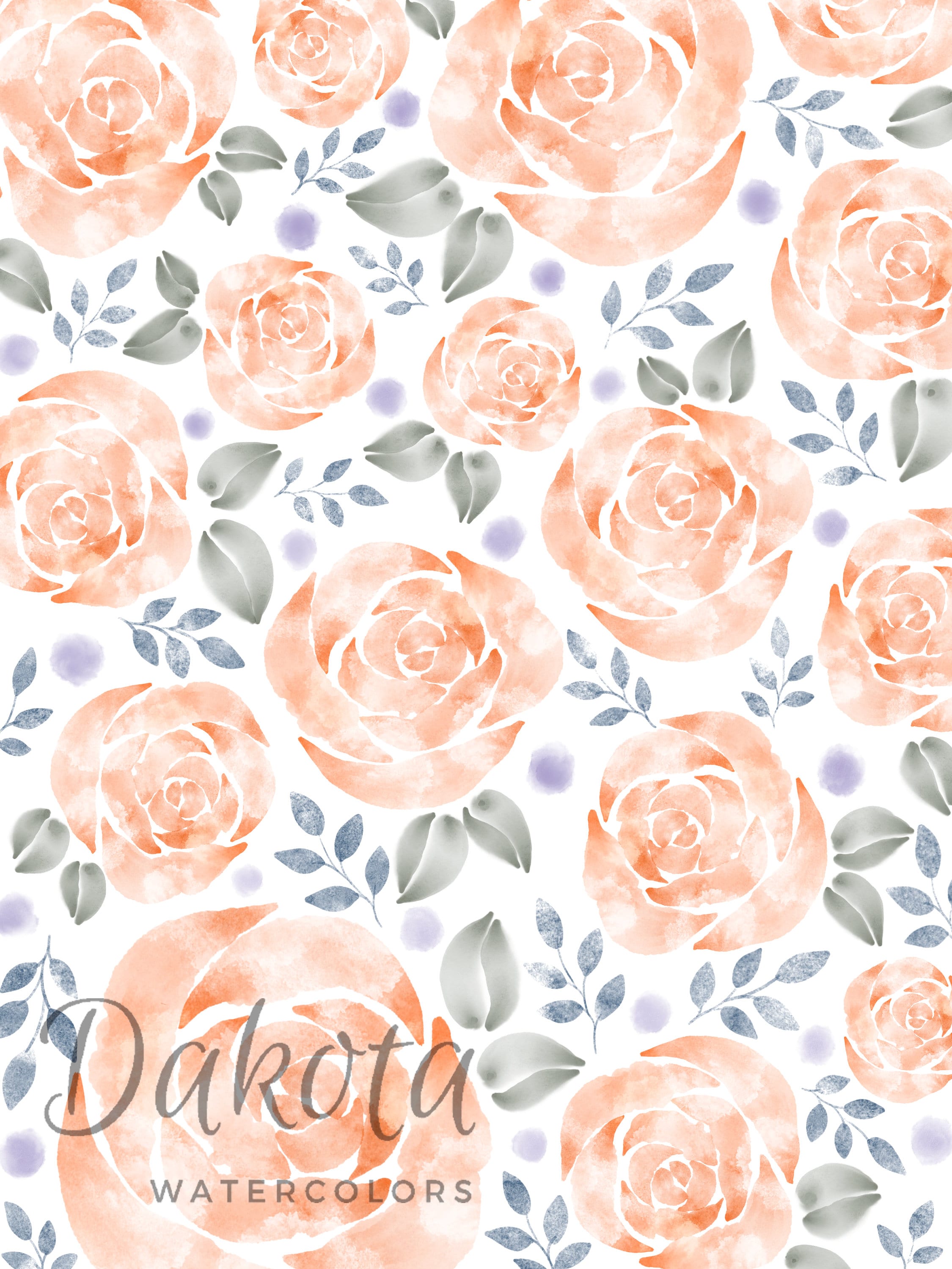 Watercolor Rose Pattern Printable Scrapbook Paper | Flowers Wallpaper ...