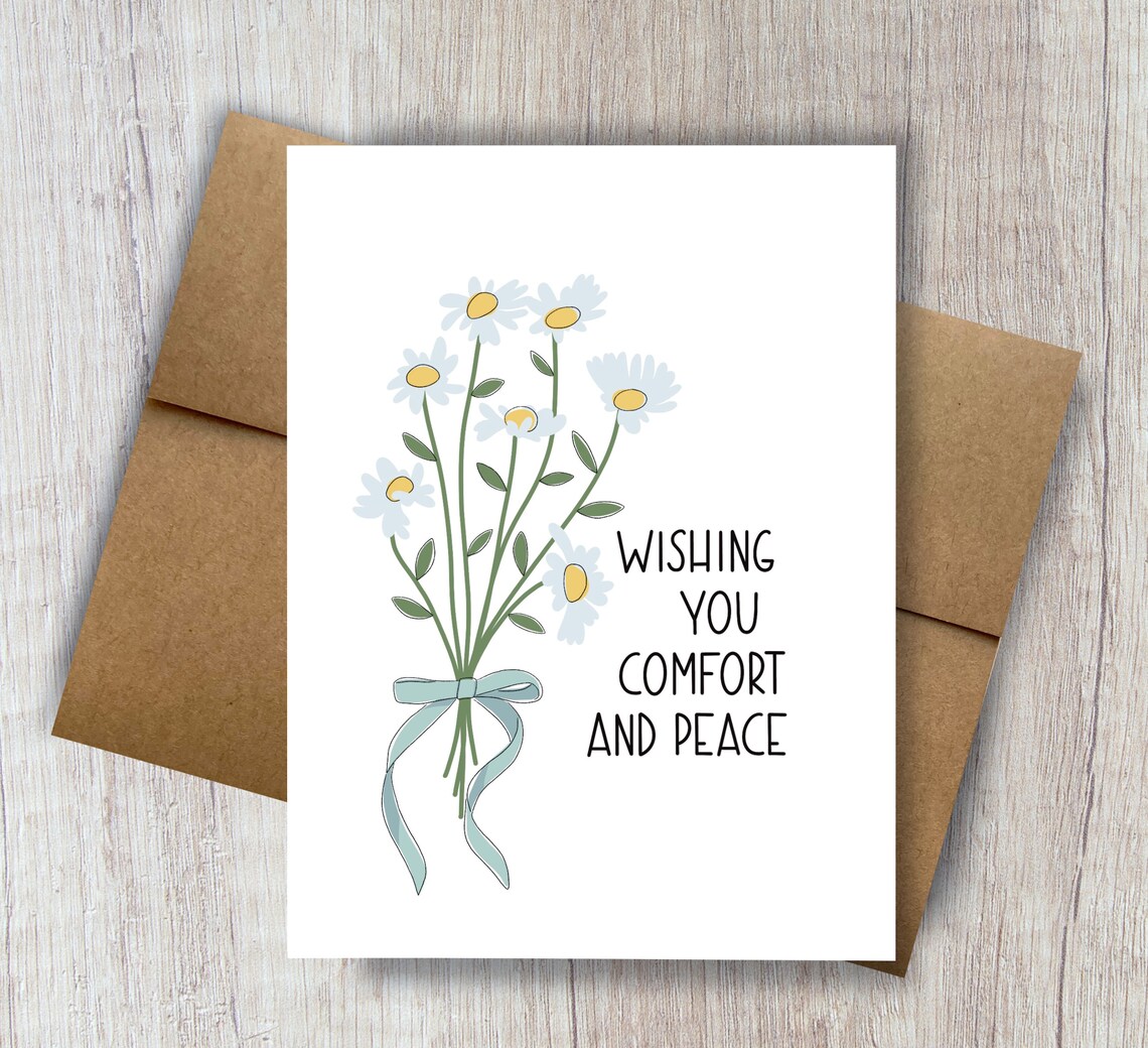 Wishing You Comfort and Peace Sympathy Card Simple - Etsy