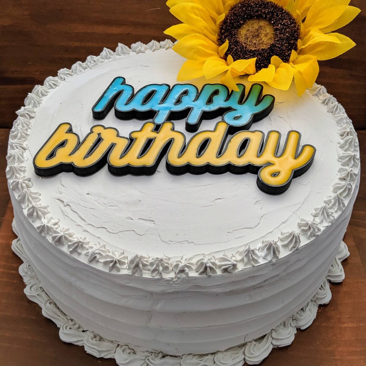 Reusable Happy Birthday Cake Topper Cursive Happy Birthday | Etsy