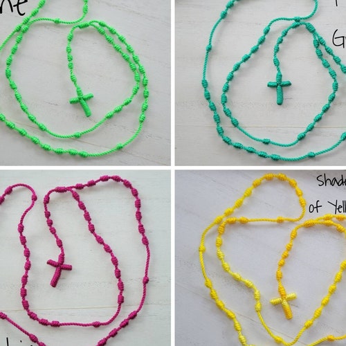 Knotted String Rosary Prayer Necklace Rosary Made of String - Etsy
