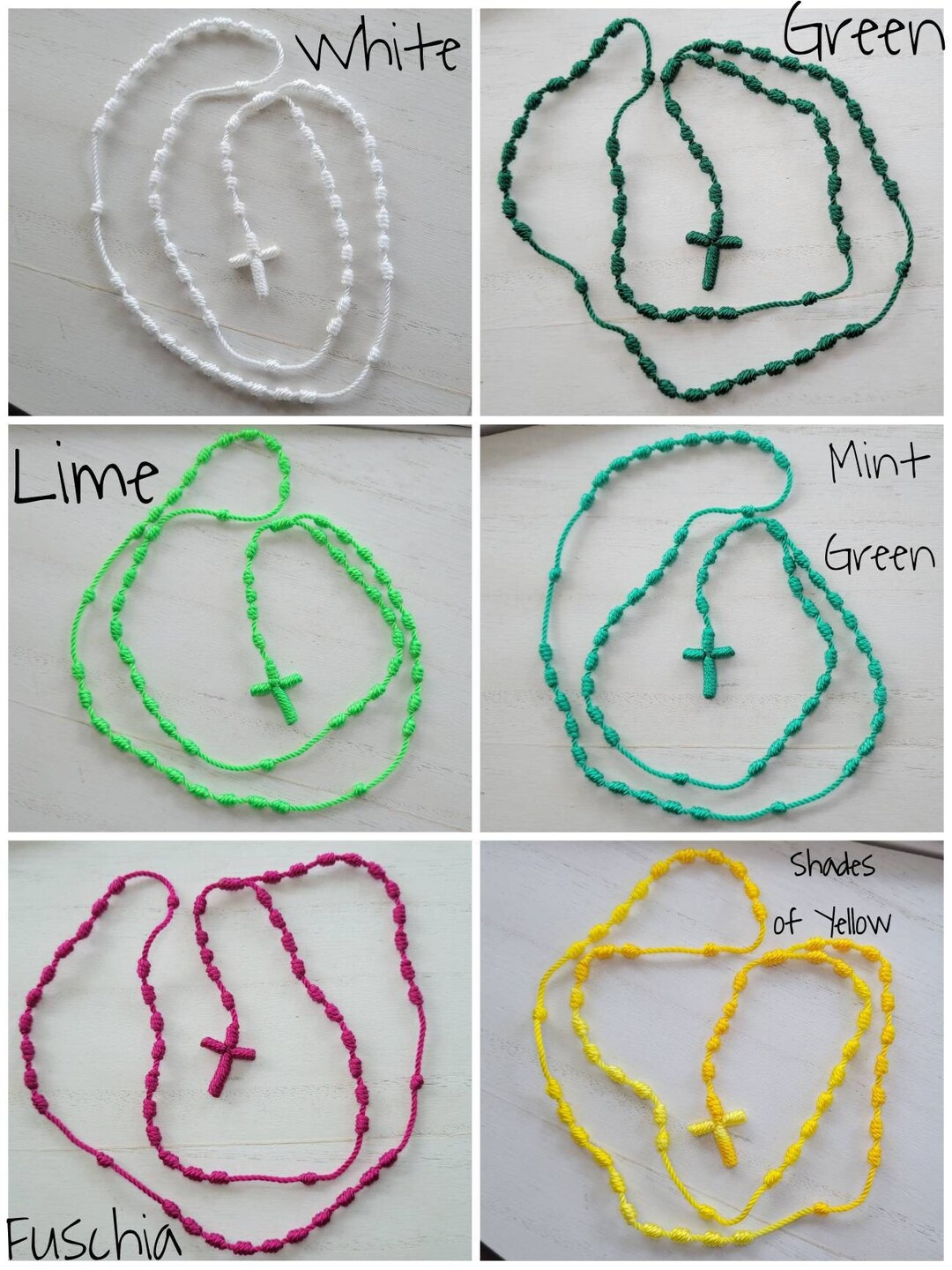 Knotted String Rosary Prayer Necklace Rosary Made of String - Etsy
