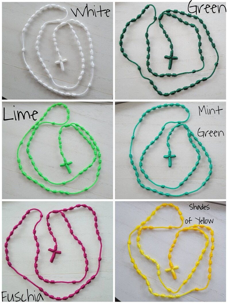 Knotted String Rosary Prayer Necklace Rosary Made of String - Etsy