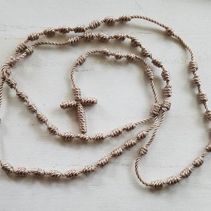 Knotted String Rosary Prayer Necklace Rosary Made of String - Etsy