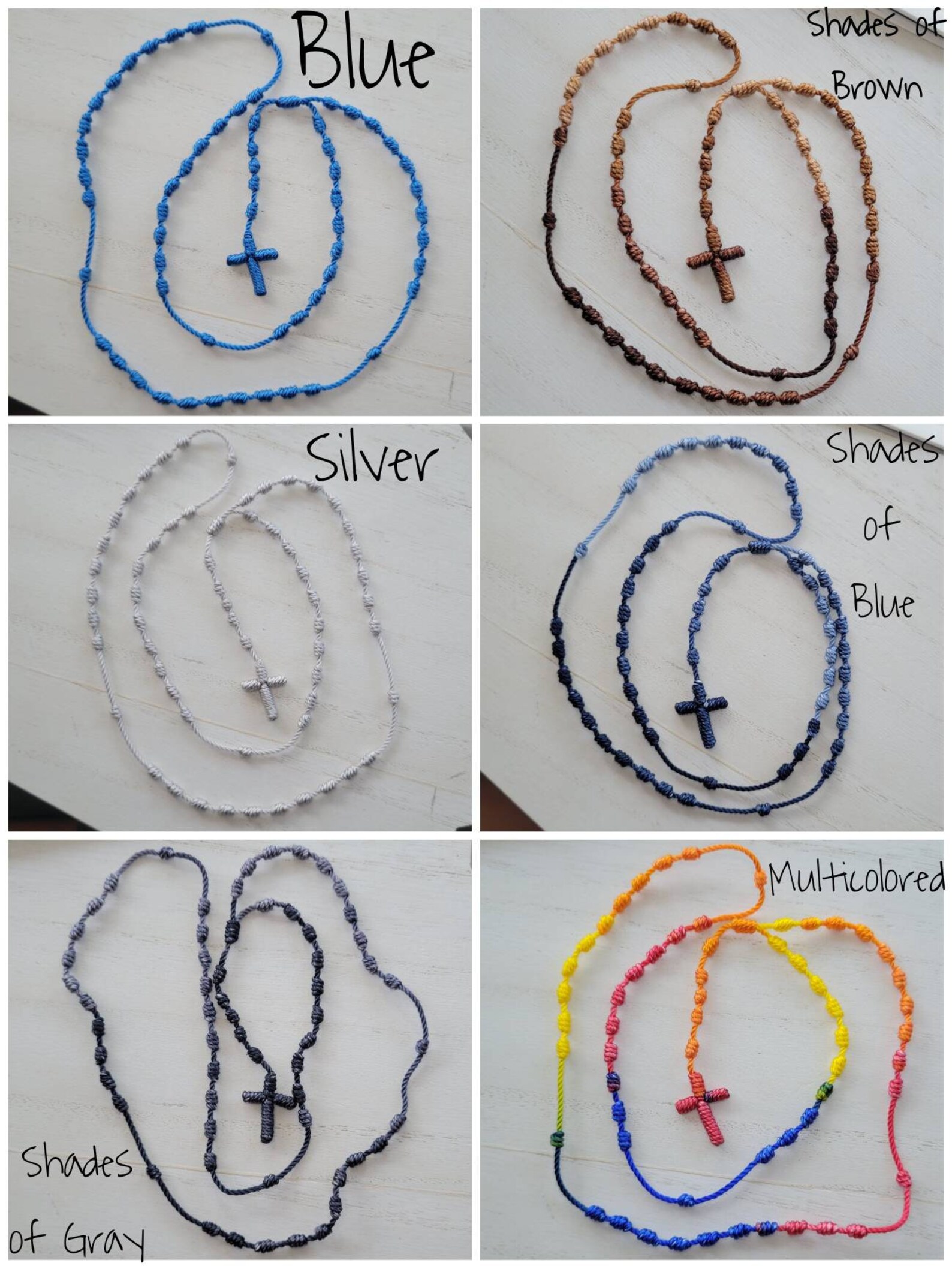 Knotted String Rosary Prayer Necklace Rosary Made of String - Etsy