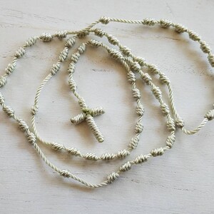 Knotted String Rosary Prayer Necklace Rosary Made of String - Etsy