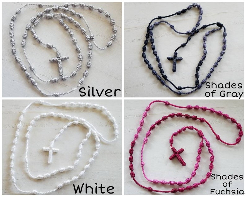 Knotted String Rosary Prayer Necklace Rosary Made of String | Etsy