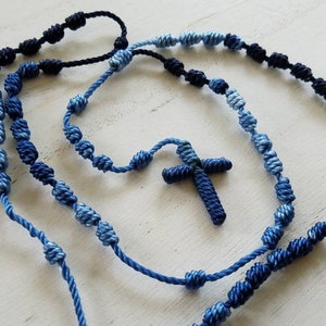 Knotted String Rosary Prayer Necklace Rosary Made of String | Etsy