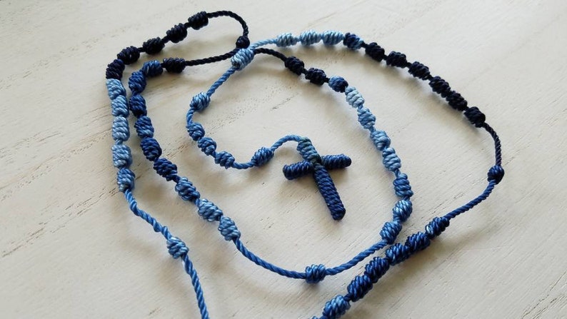 Knotted String Rosary Prayer Necklace Rosary Made of String | Etsy