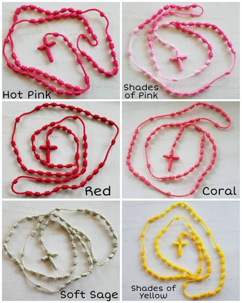 Knotted String Rosary Prayer Necklace Rosary Made of String | Etsy