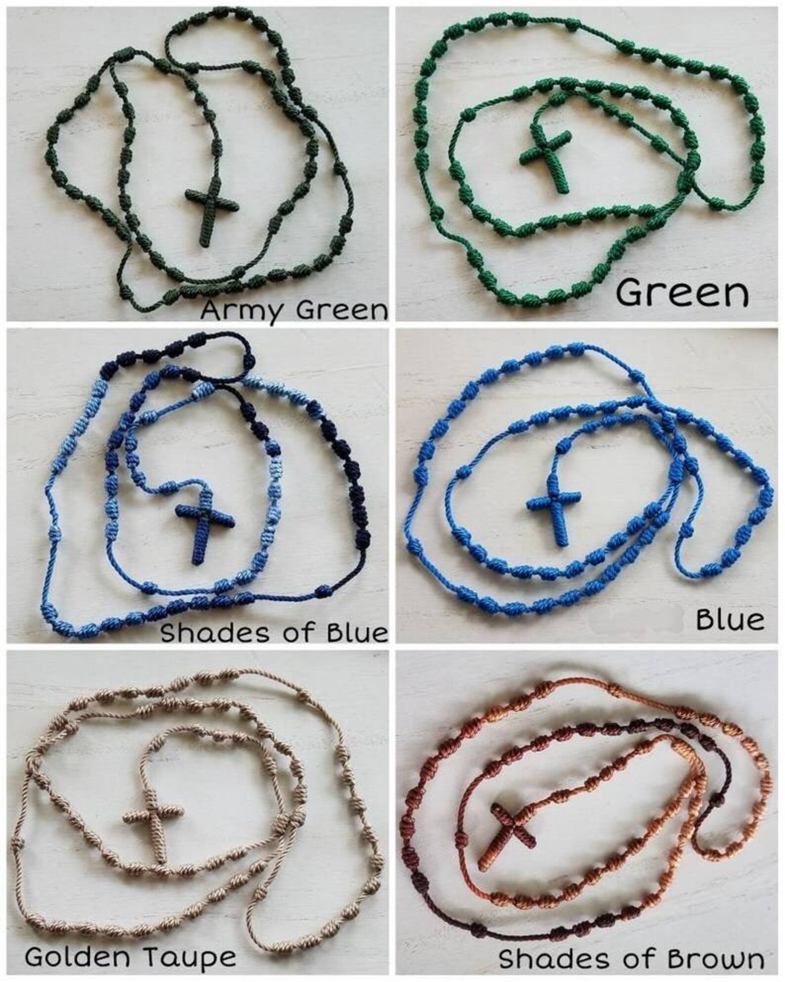 Knotted String Rosary Prayer Necklace Rosary Made of String | Etsy