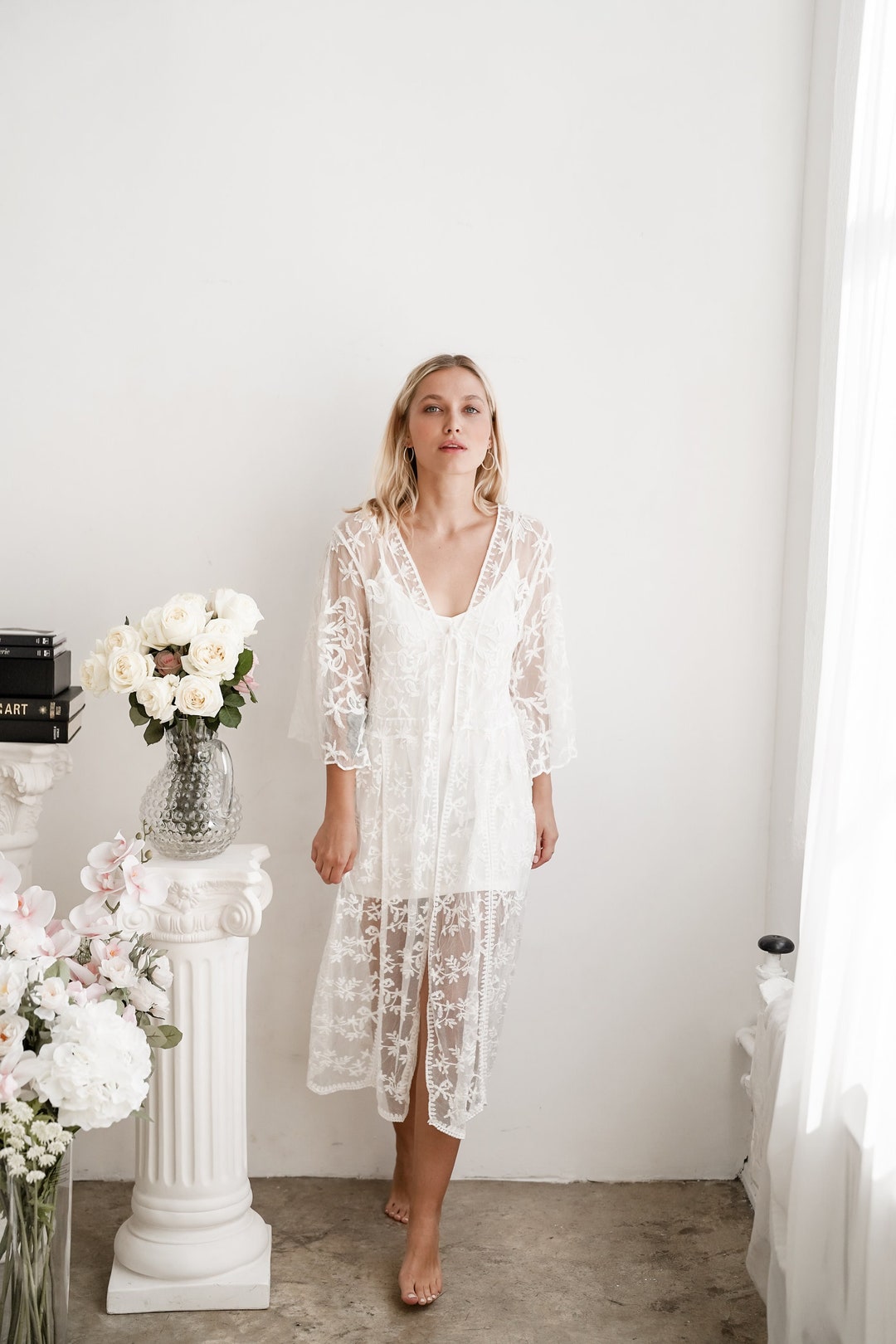 Bridal Lace Robe // Bridal Party Robes// Bridal Shower Gifts ...