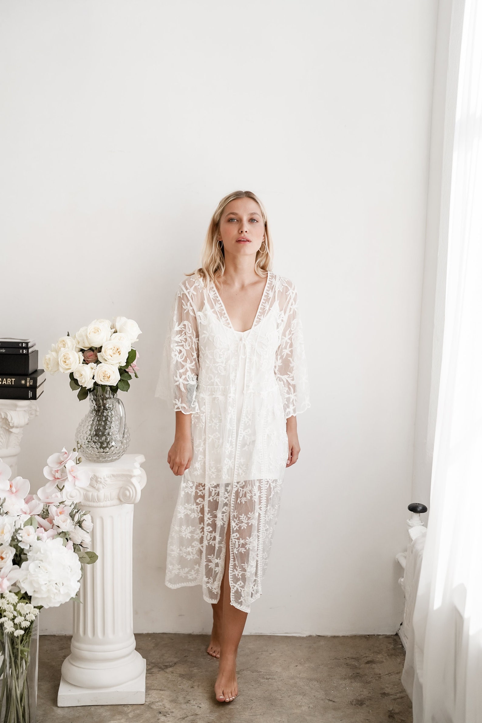 Bridal Lace Robe // Bridal Party Robes// Bridal Shower Gifts// - Etsy