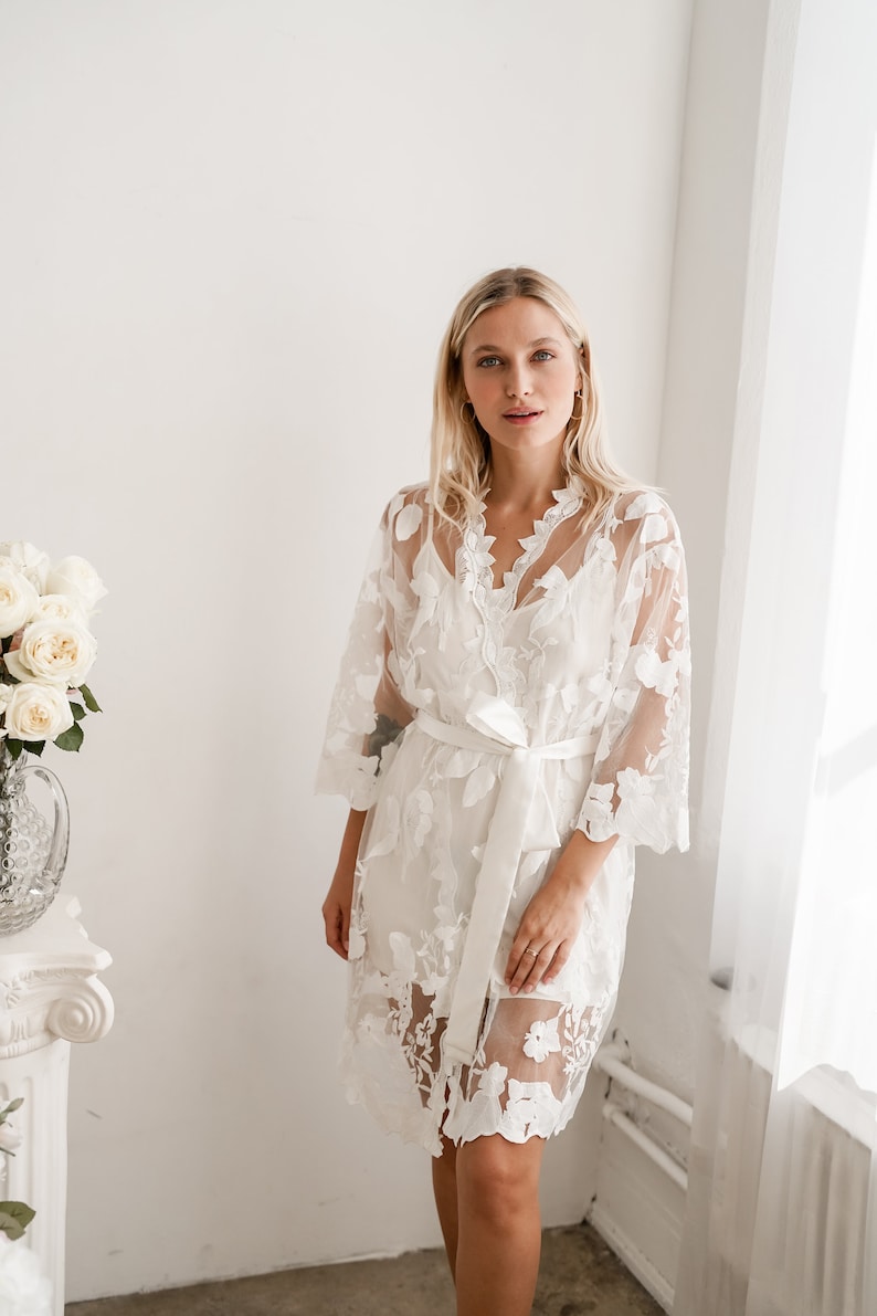 Bridal Lace Robe // Bridal Party Robes// Bridal Shower Gifts// - Etsy