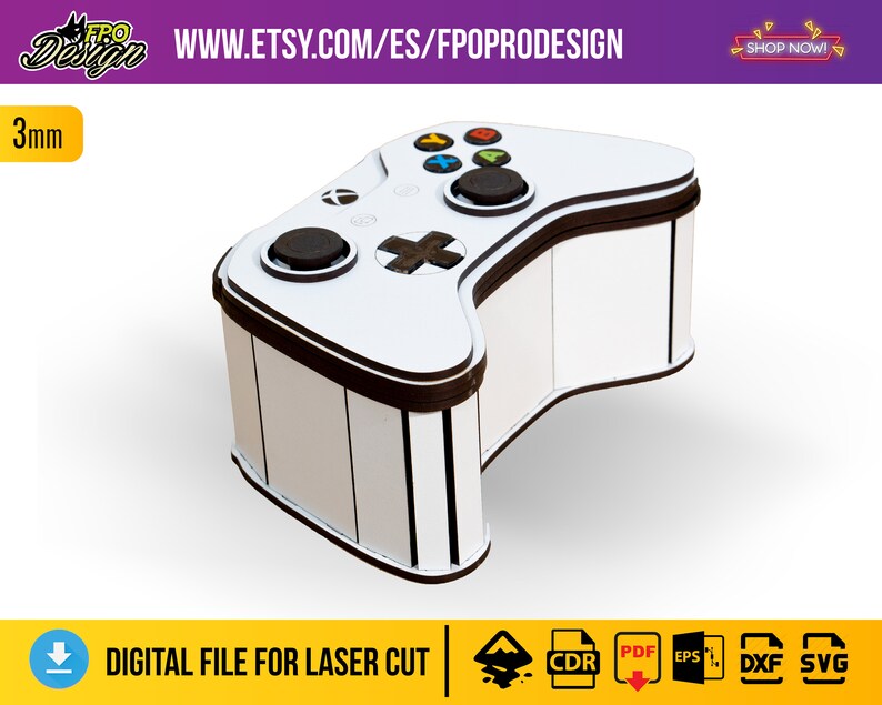 Caja de madera en forma de control de xbox one archivos corte - Etsy España