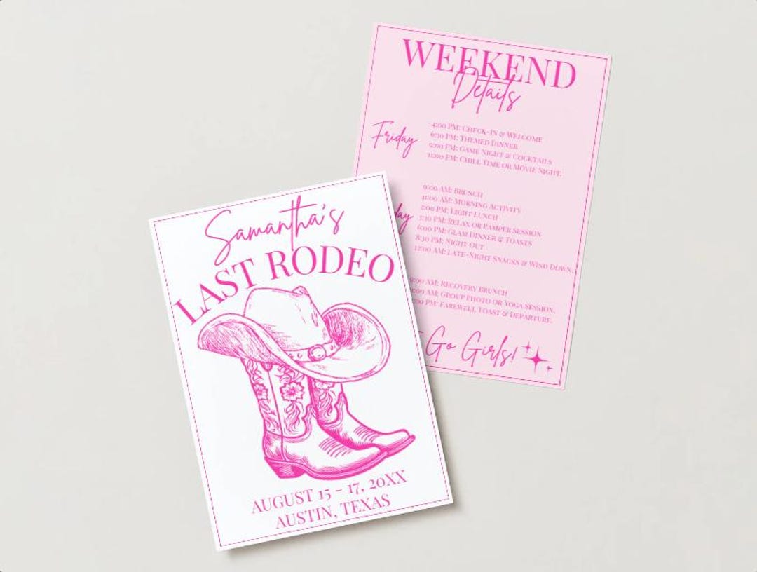 Last Rodeo Bachelorette Invitation Scottsdale Editable Invitation ...