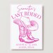 Last Rodeo Bachelorette Invitation Scottsdale Editable Invitation ...