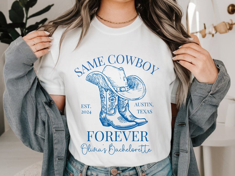 Same Cowboy Forever Bachelorette Shirt, Custom Bachelorette Shirt ...