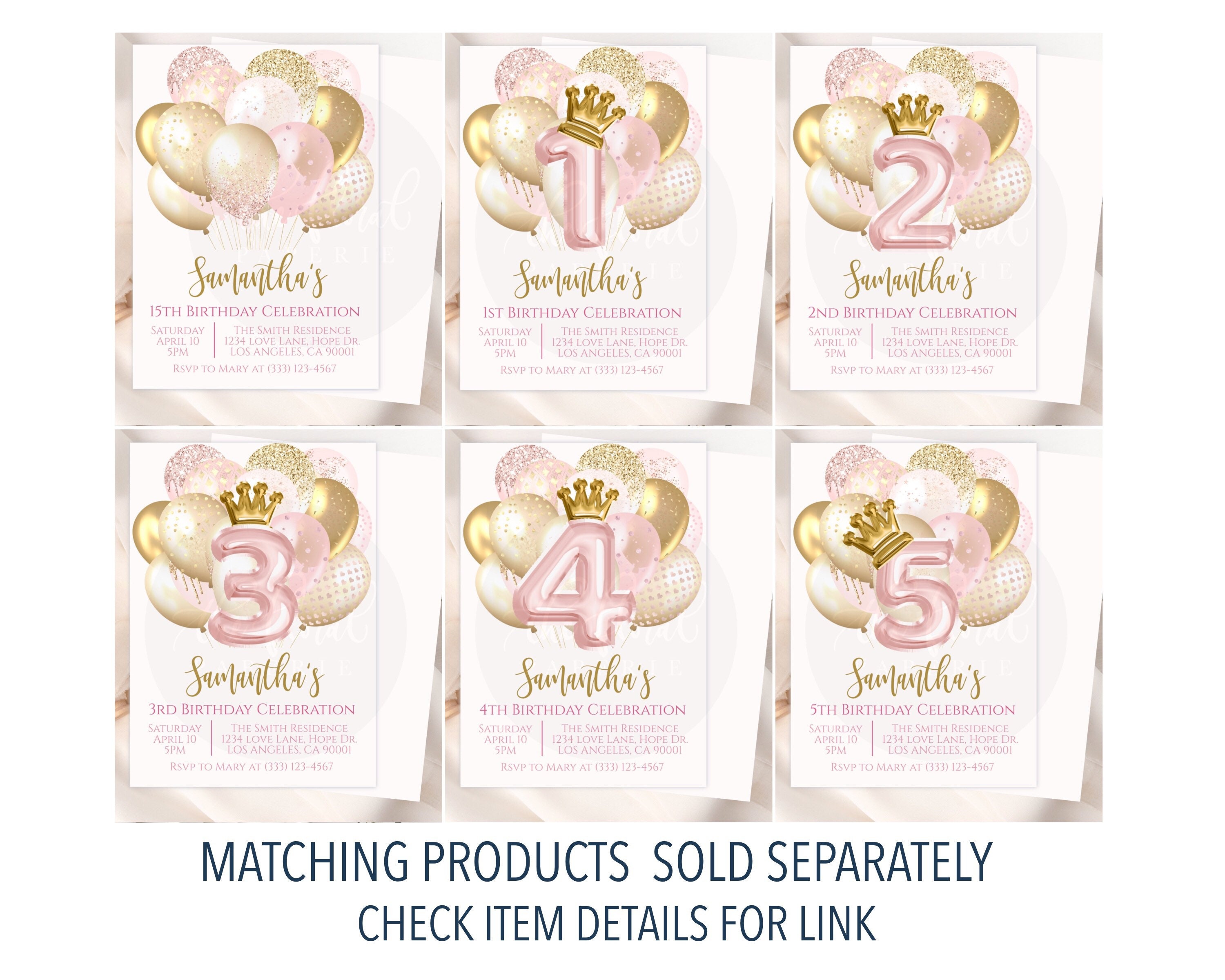 5th Birthday Text Invitation Template Editable Blush Birthday | Etsy