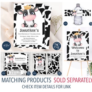 Cow Favor Tag Template, Editable Cow Thank You Tags, Cow Birthday Party ...