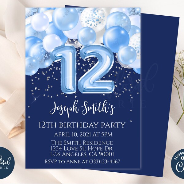 Twelve Party Invitations - Etsy