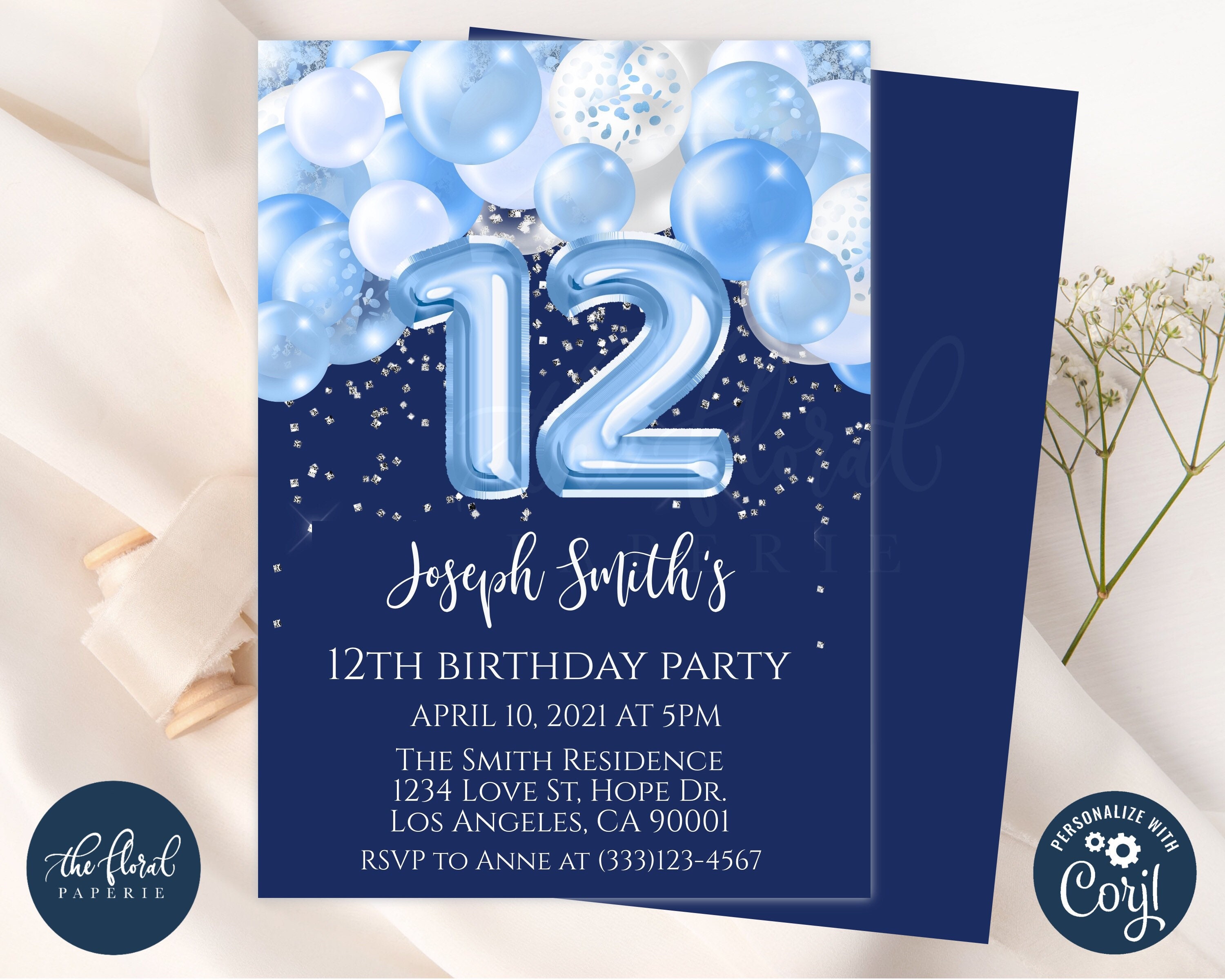 12th Birthday Invitations