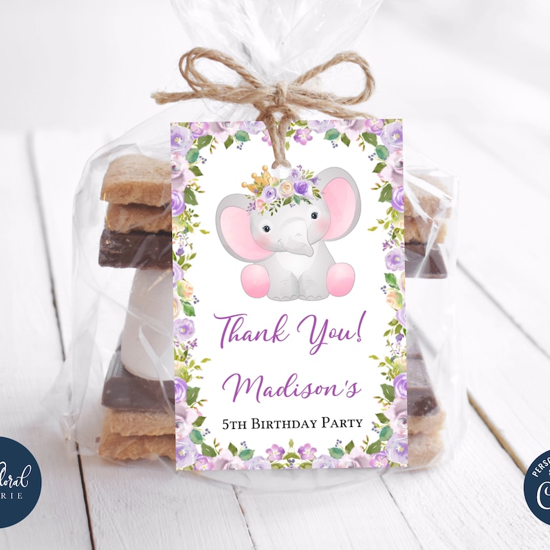 Elephant Favor Tag - Etsy