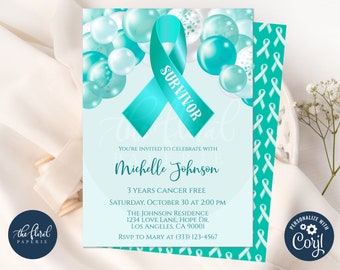Cancer Free Invitation - Etsy