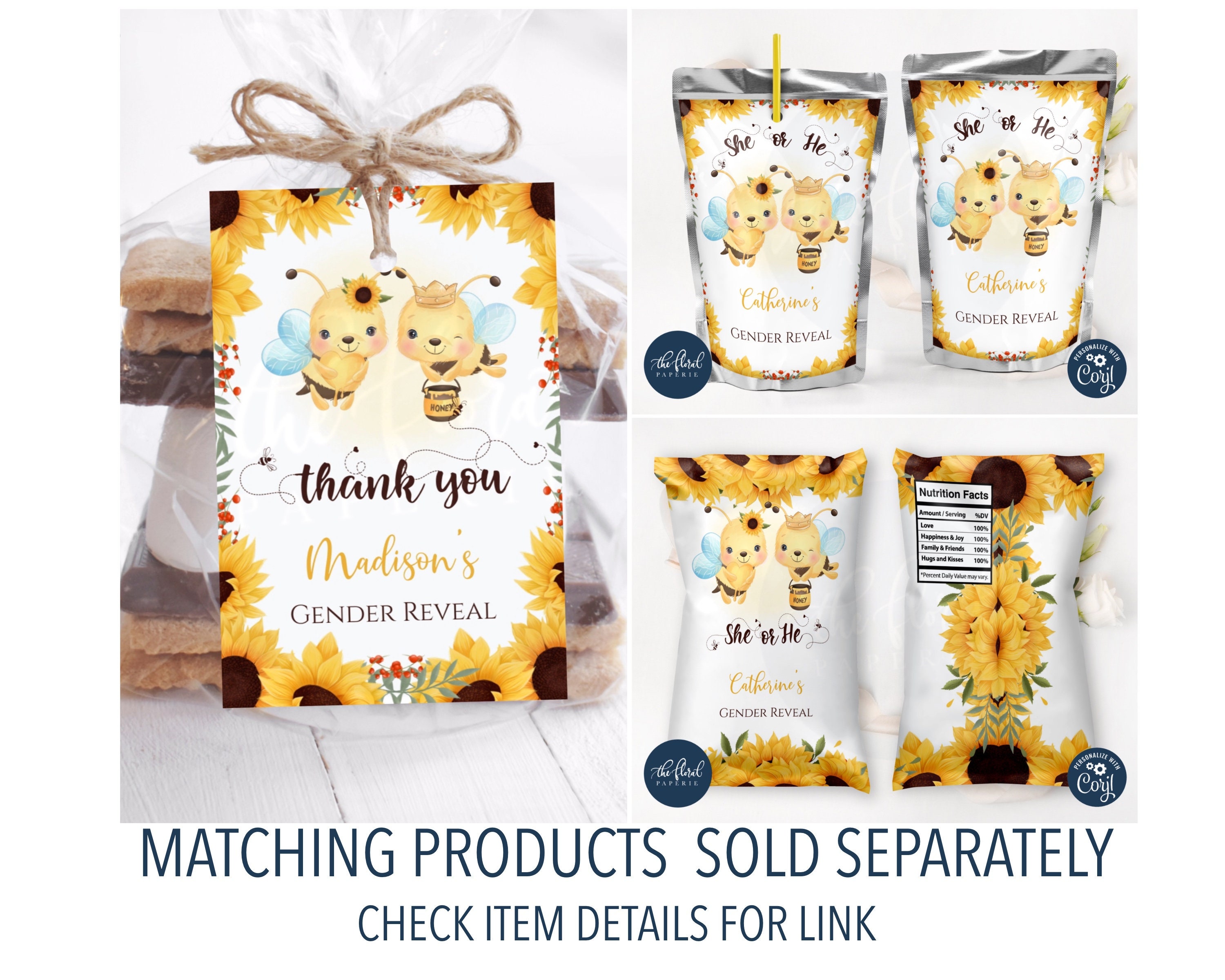 Bee Favor Tag Template Editable Honey Bee Thank You Tags - Etsy