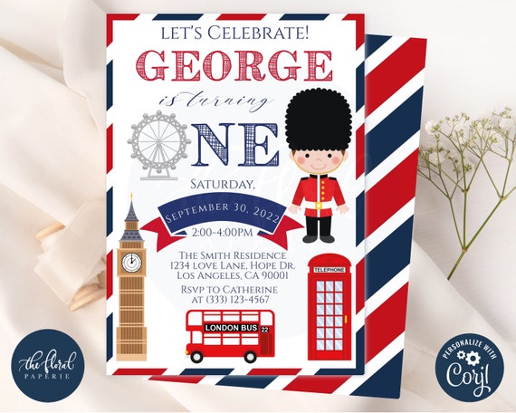 British Themed Party Invitations