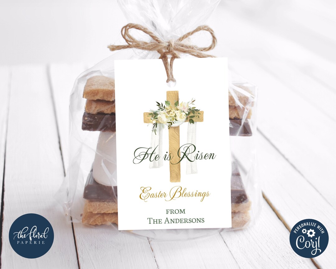 Easter Cross Gift Tag Template, Printable Easter Treat Gift Tag ...