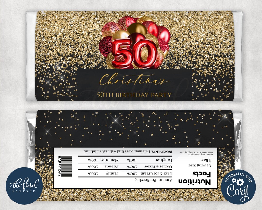 Black and Red Chocolate Wrapper Template Editable Candy Bar - Etsy