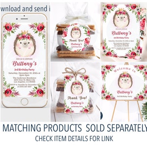Hedgehog Favor Tag Template, Editable Hedgehog Thank You Tags ...