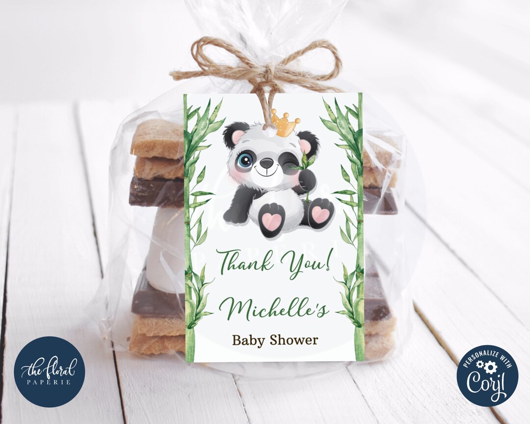 Panda Favor Tags Template, Editable Panda Thank You Favor Tags ...