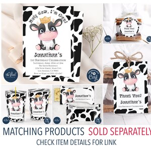 Cow Favor Tag Template, Editable Cow Thank You Tags, Cow Birthday Party ...
