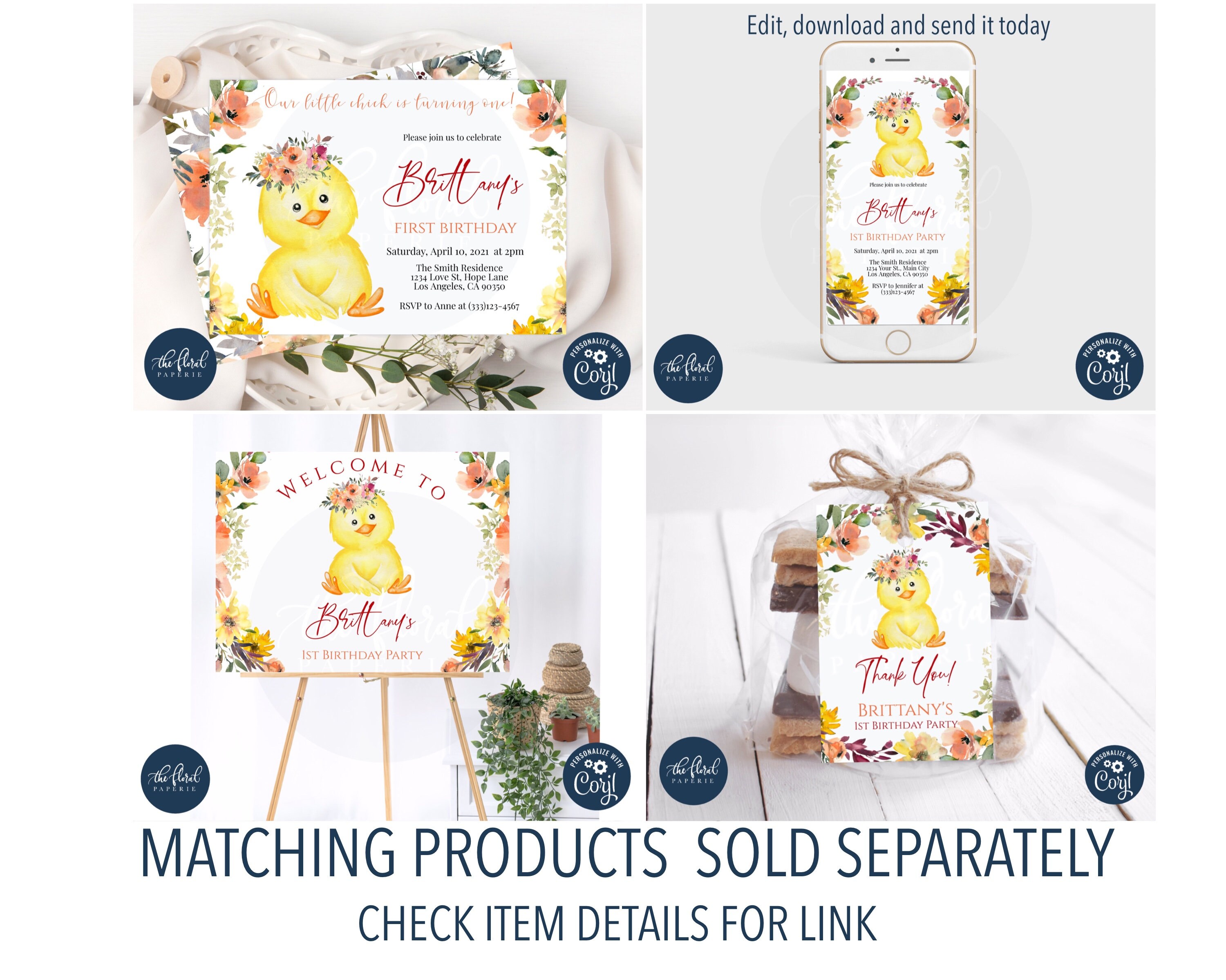 Chick Birthday Welcome Sign Template Printable Chick Welcome | Etsy