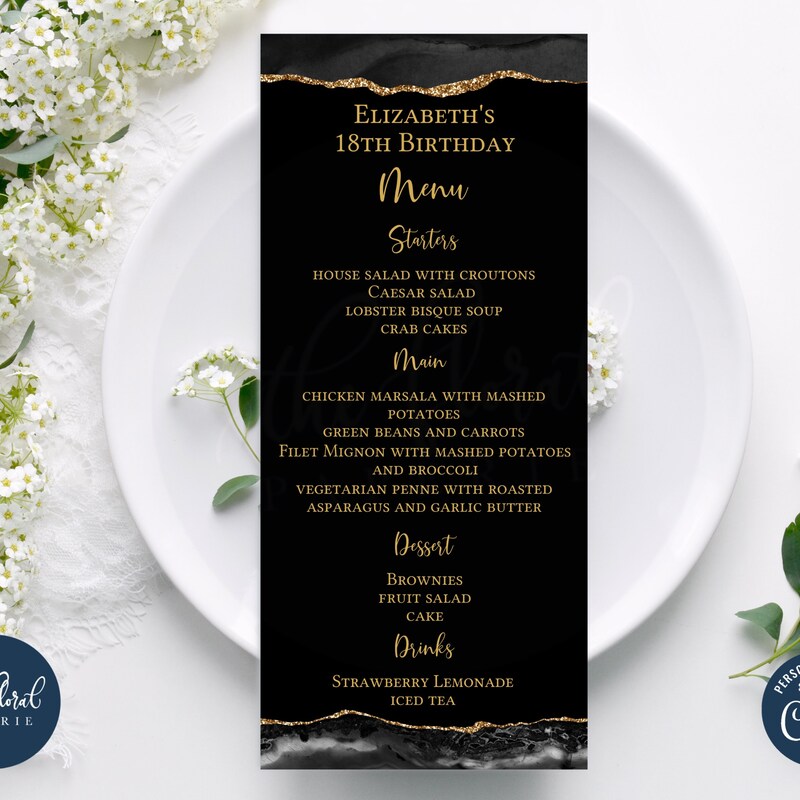 Personalized Menu Cards - Etsy