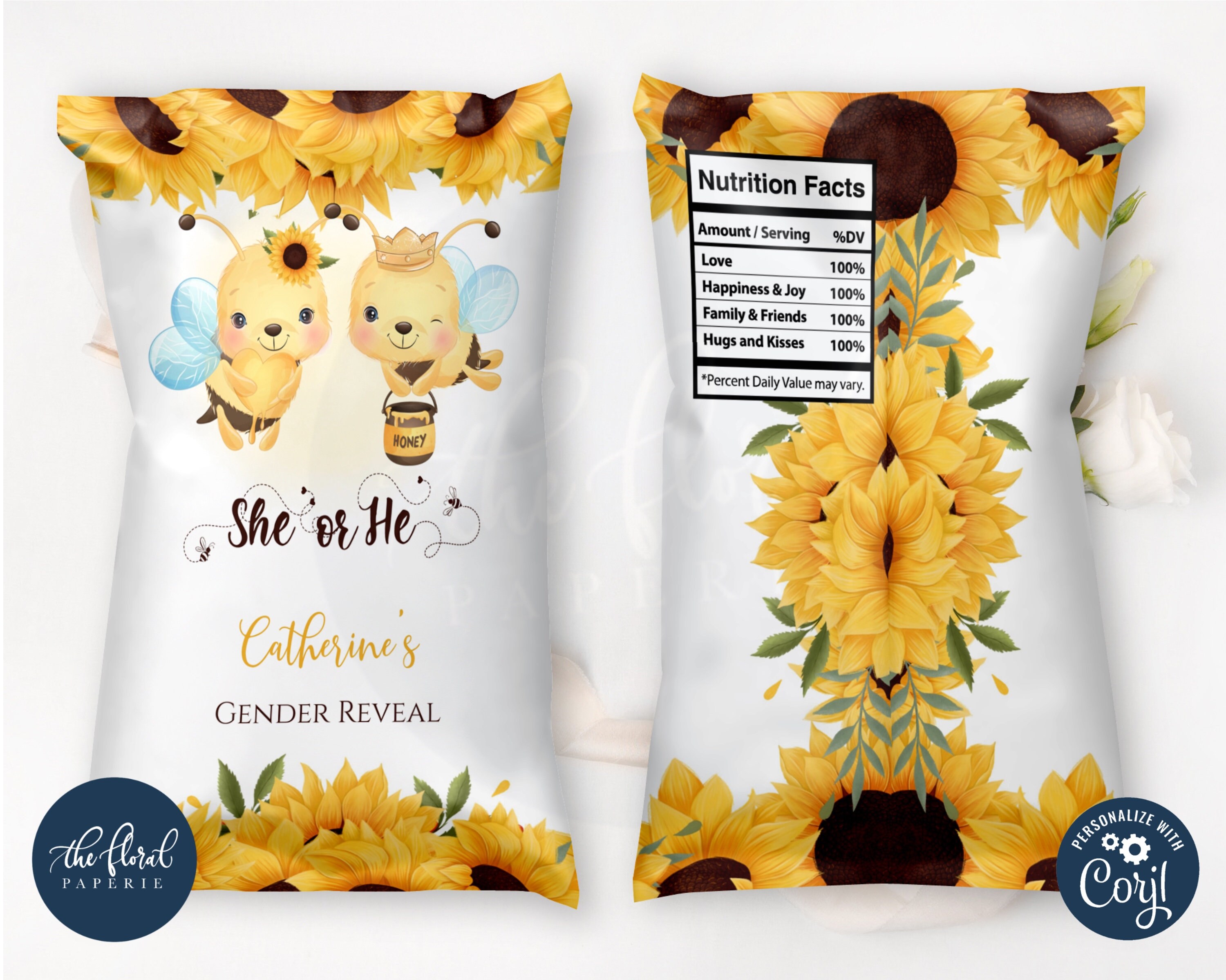 Bee Chip Bag Template Editable Bee Potato Chip Bag Wrapper - Etsy