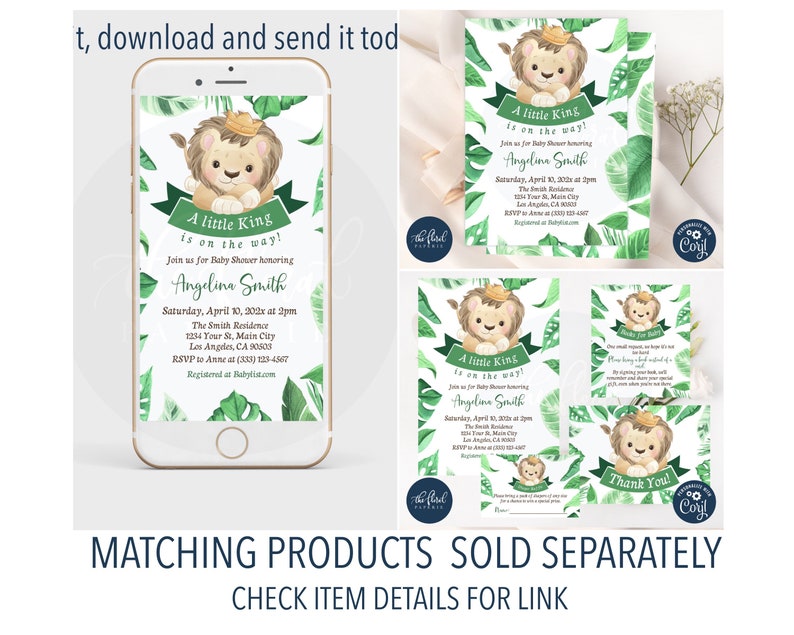 Lion Favor Tags Template Editable Lion Thank You Favor Tags - Etsy