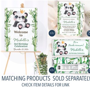 Panda Birthday Welcome Sign Template, Editable Panda Birthday Welcome ...