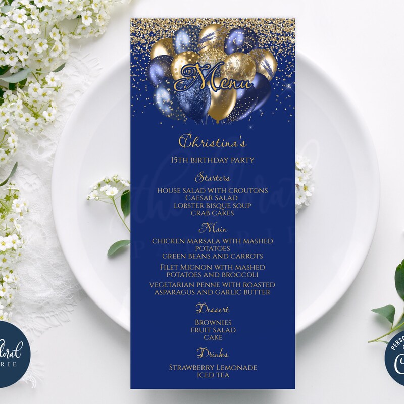 Gold Menu - Etsy