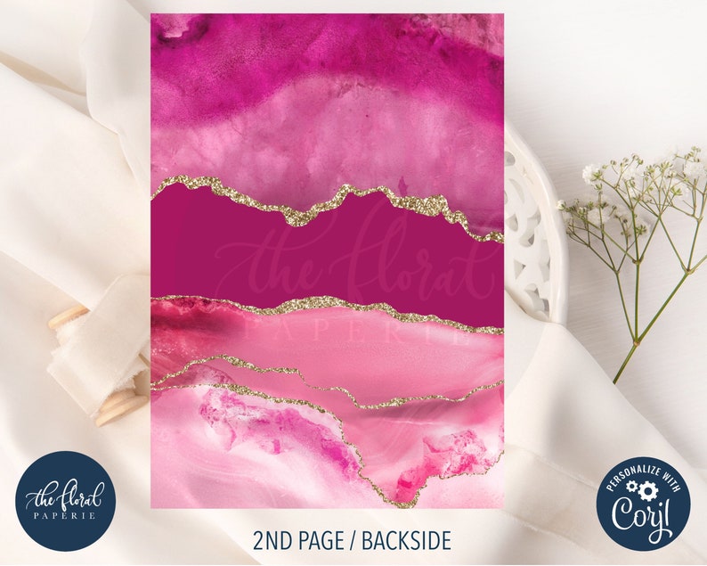 Pink and Gold Birthday Invitation Template Editable Any Age - Etsy