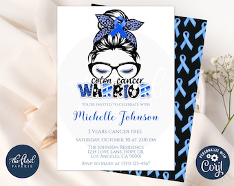 EDITABLE Colon Cancer Fundraiser Event Flyer Blue Ribbon - Etsy